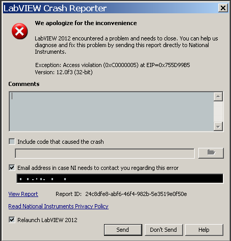 [CRASH] LabVIEW Crash when calling Veristand System Definition API - NI Community