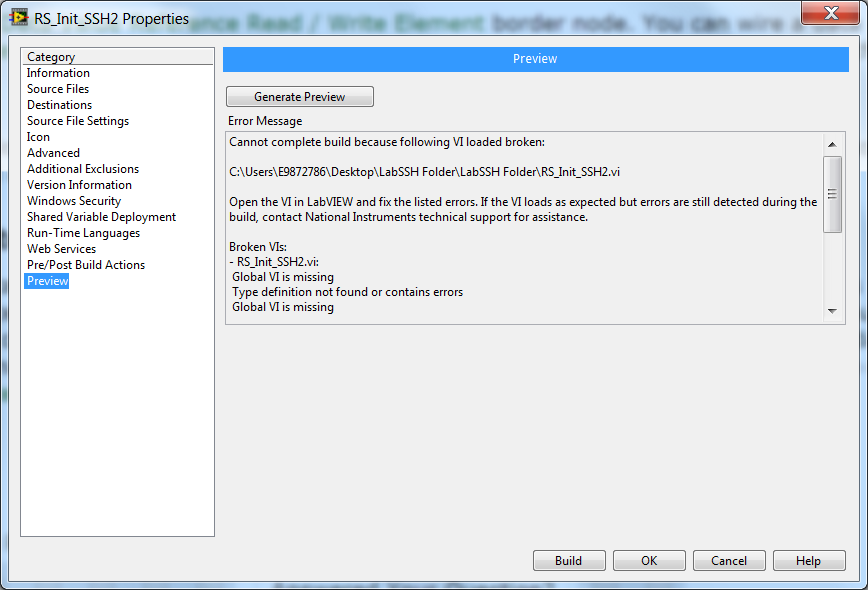 Solved Error 1502 Helpcant Build My Exe Ni Community 