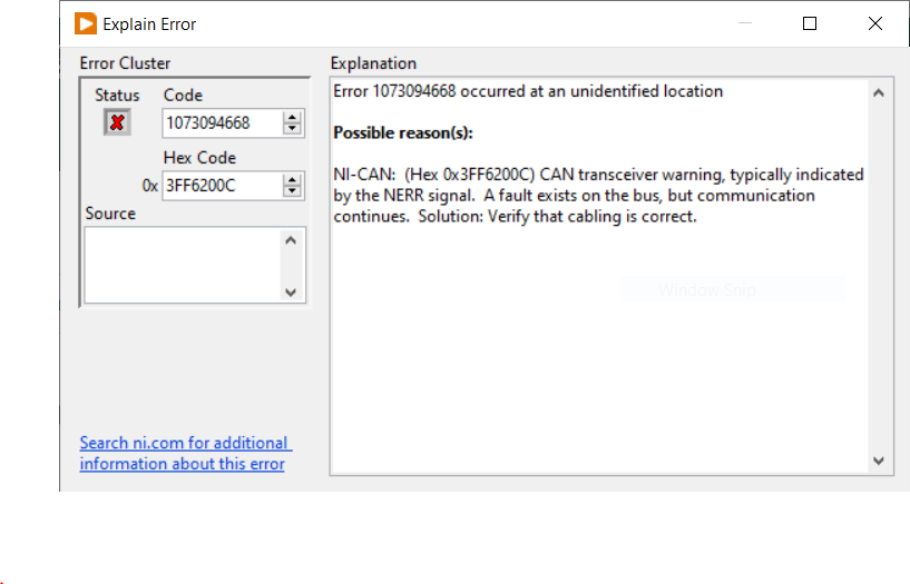 Warning 1073094668 occurred at NI-CAN ReadMult Network Interface Object (ncReadNetMult.vi) - NI ...