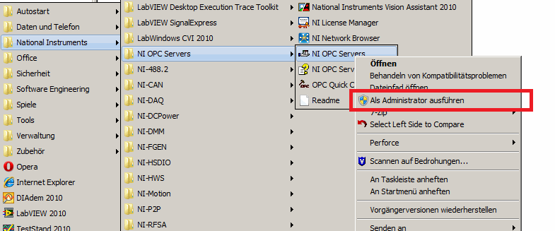 NI OPC-Servers and W7 - NI Community
