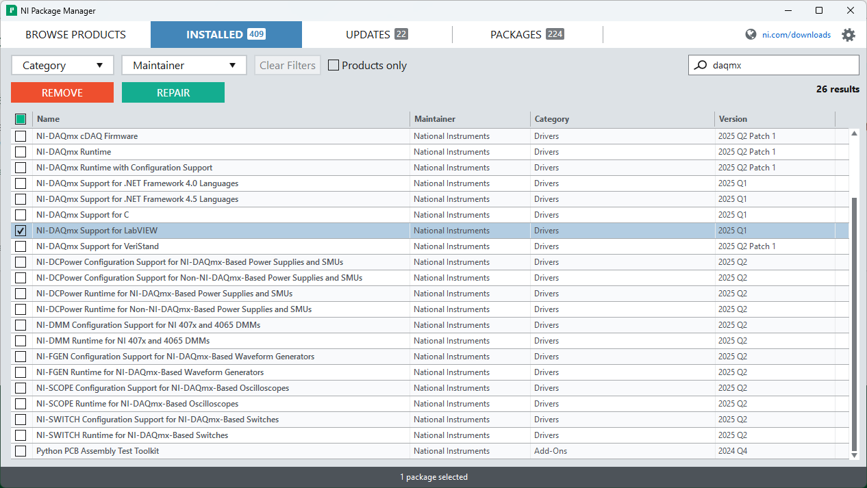 NI-DAQmx Driver Support for LabVIEW 2025 is missing - NI Community